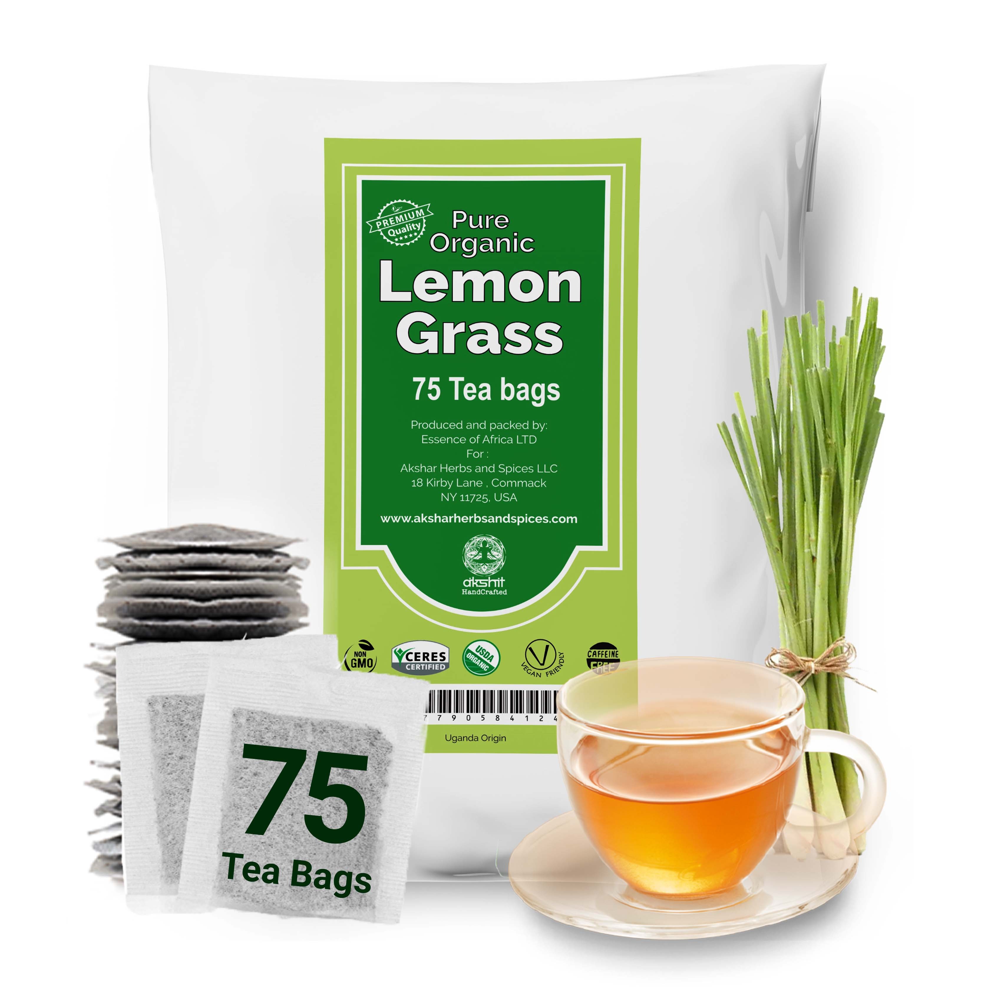 Get Akshit 75 Organic Lemongrass Tea Bags, Pure Lemongrass Tea, Relaxing Herbal Tea Delivered ...