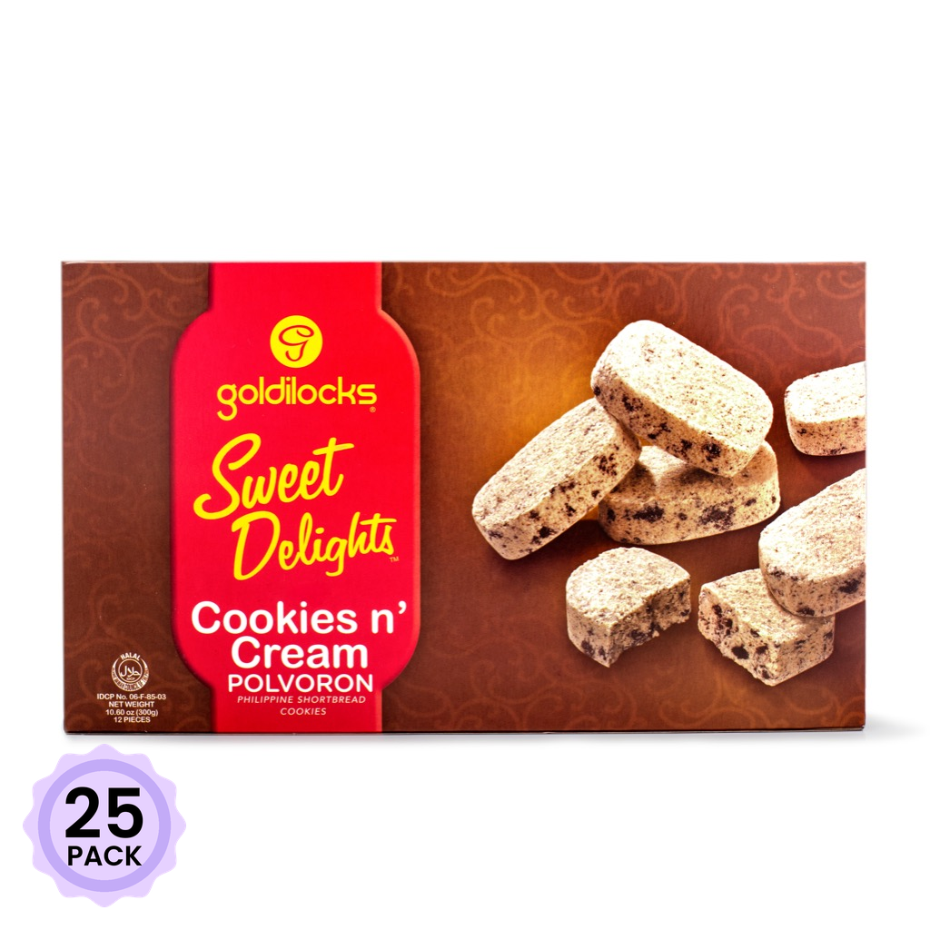 Get Goldilocks Sweet Delights Polvoron Cookies N' Cream 300 g*25 pack ...