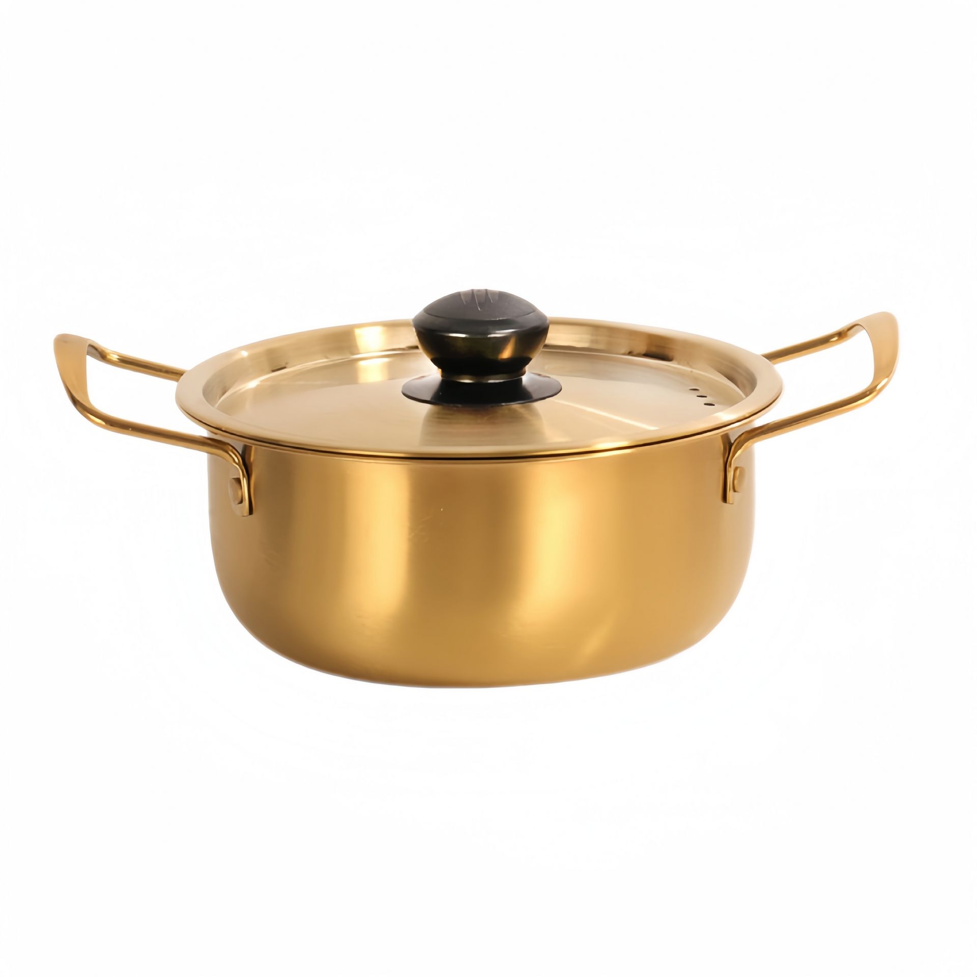 Get Korean 22cm large stainless steel gold instant noodle pot ramen pot ...