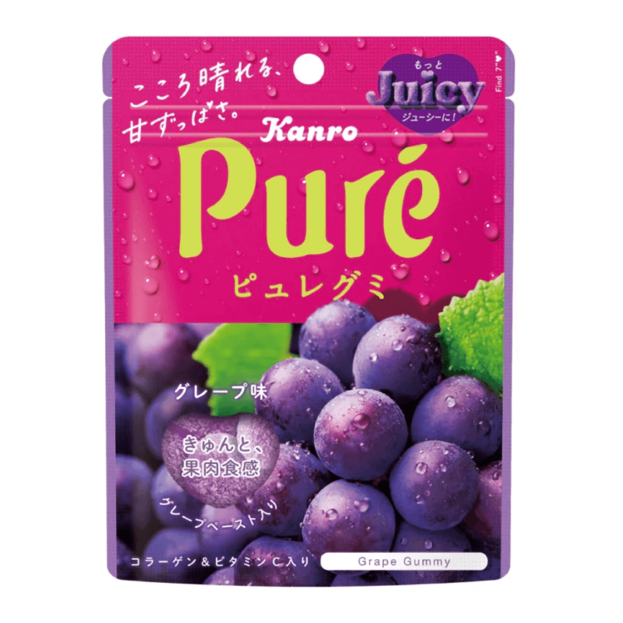 KANRO PURE Regular Grape Fruit Juice Gummies 56g - Weee!