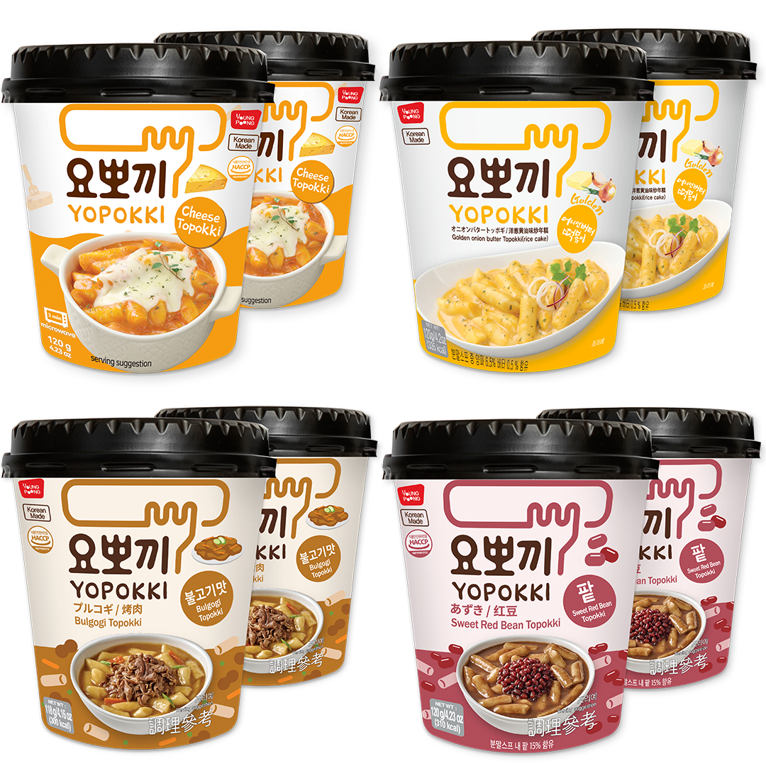 Get Yopokki Instant Tteokbokki - 4 Flavors (cheese, Onion, bulgogi, red ...