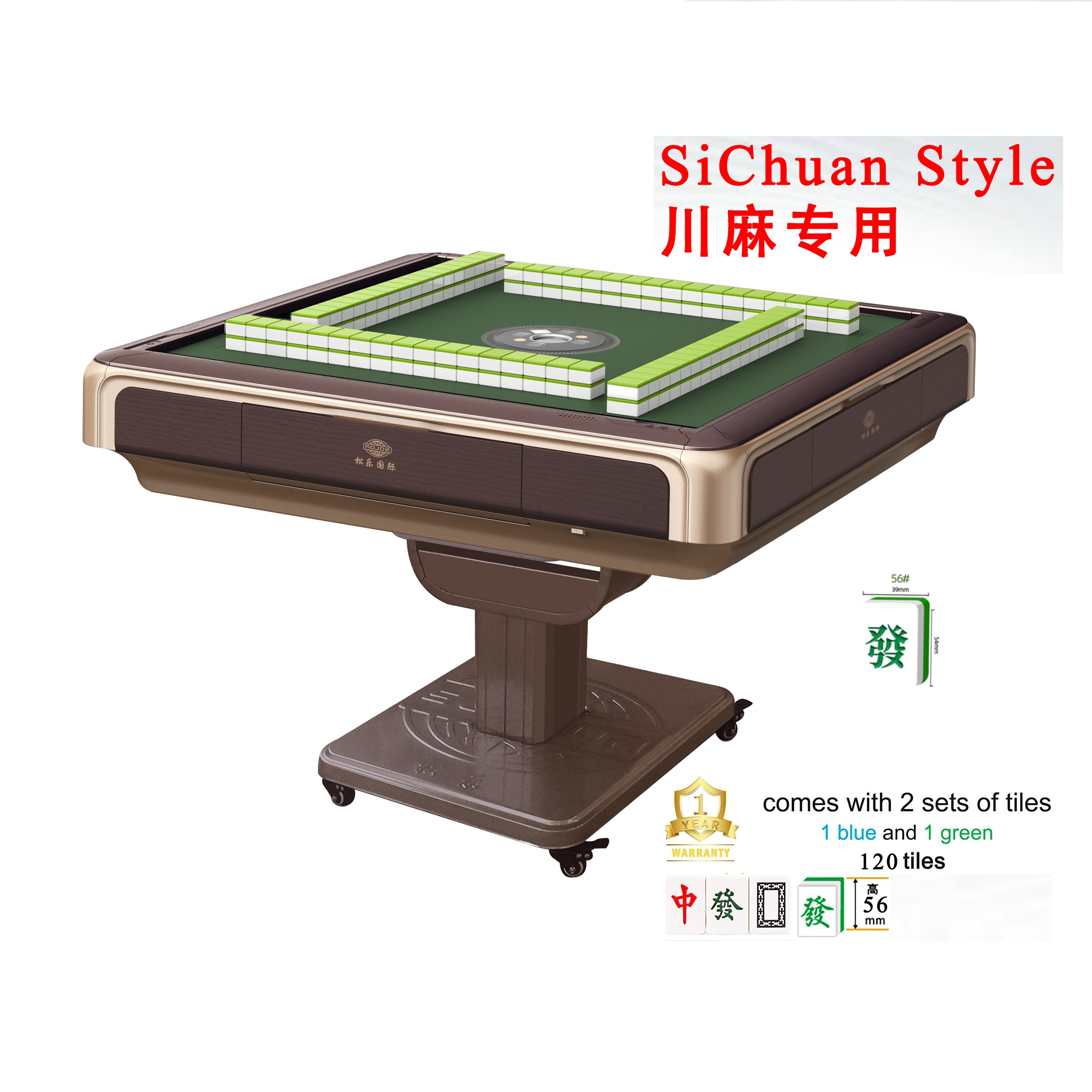 Get Automatic Mahjong Table Pedestal Folding Style Sichuan Style 56mm Tiles Delivered Weee Asian Market
