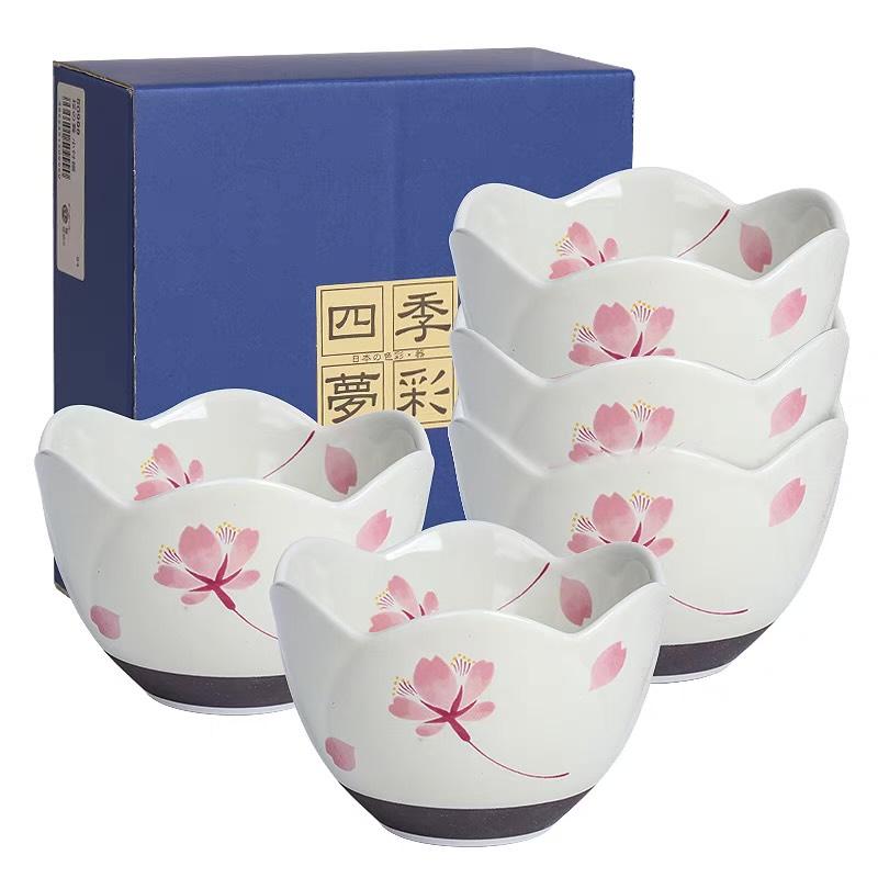 Get Japan Hasami Ware Sakura 5pcs Bowl Set Gift Box Delivered | Weee ...