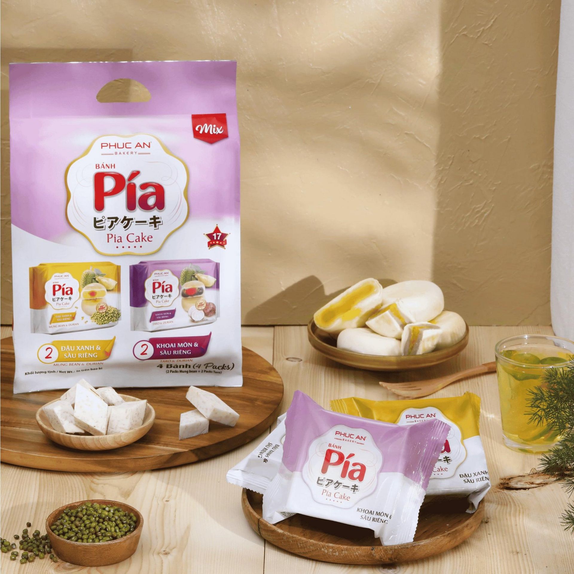 Get [PHUC AN] Pia Cake Mix (Mung-Taro-Durian-Egg) - 14 oz Delivered ...