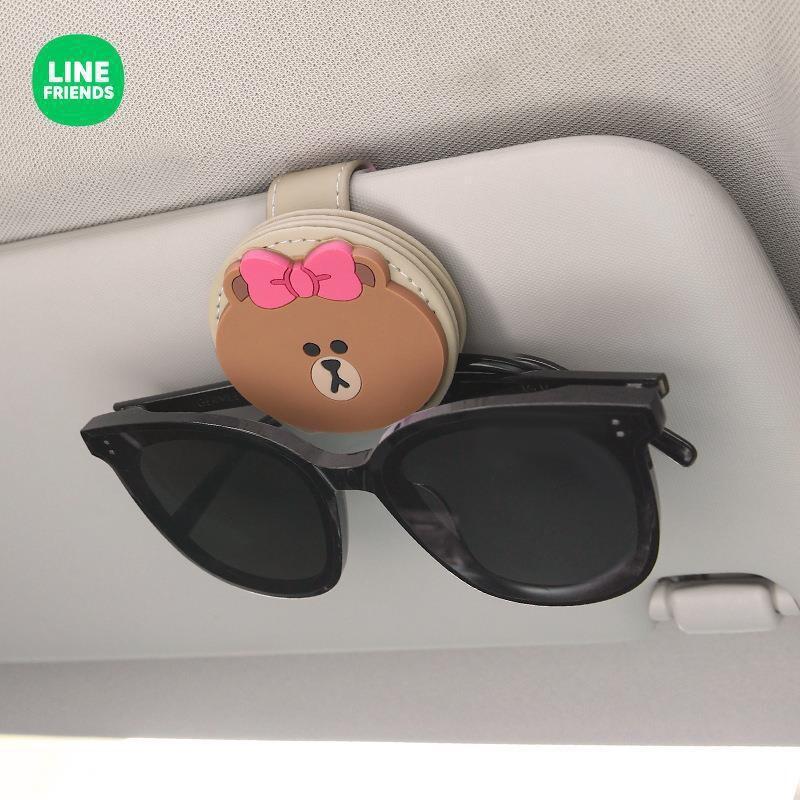 Get Line Friends Car Sun Visor Sunglasses Clip Choco Delivered | Weee ...