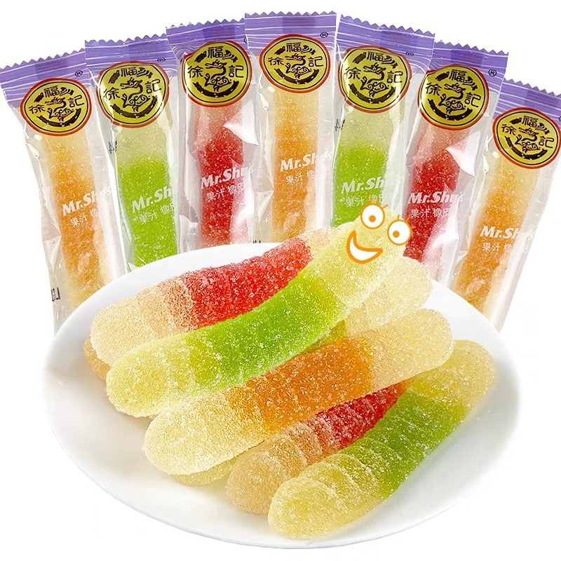 Get Xufuji Earthworm shaped Fruit Juice Acorn Candy 16 small bag 250g ...