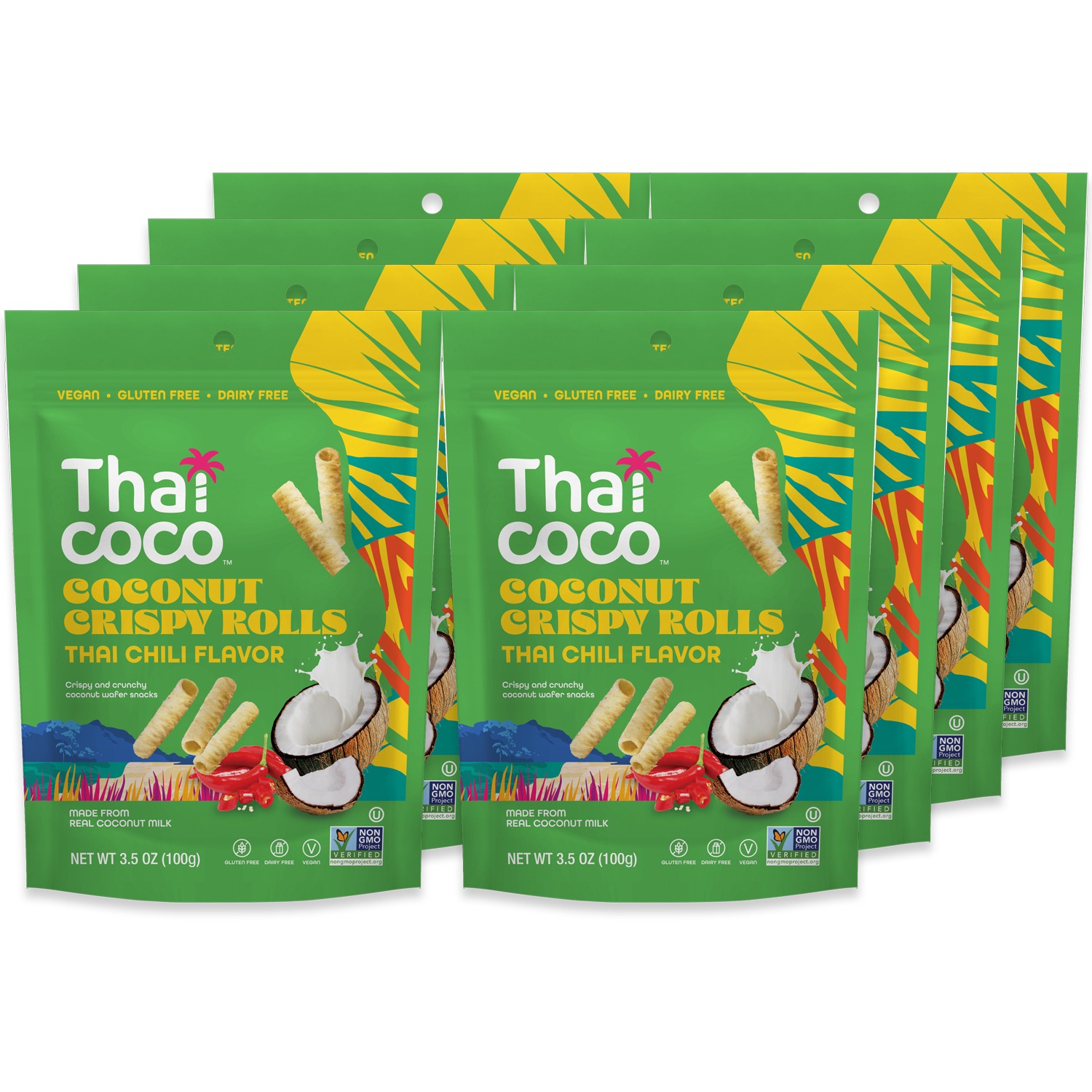 Get Thai Coco Thai Chili Crispy Coconut Rolls 3.5g/Bag 8 pack Delivered ...