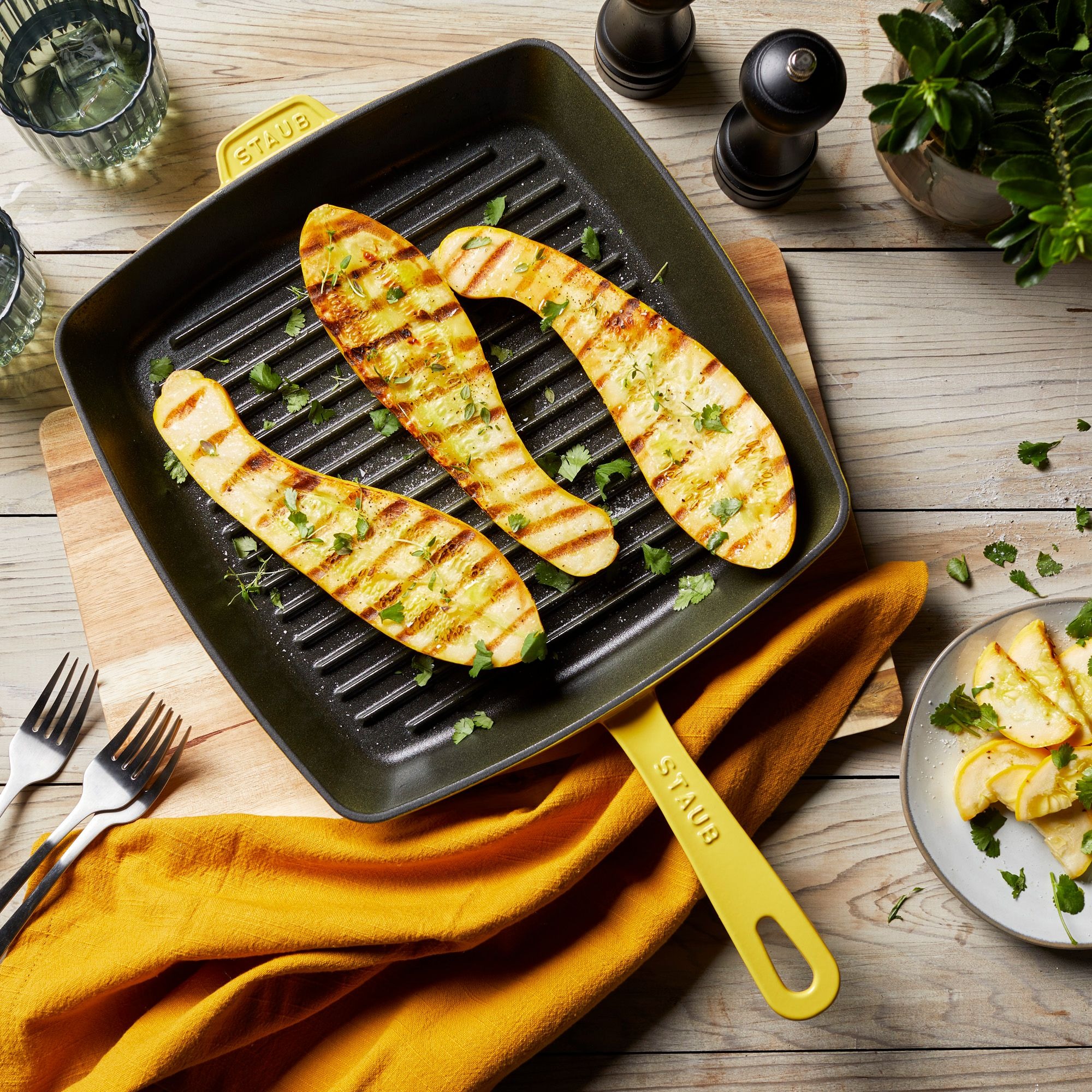 Get STAUB Cast Iron 12-inch Square Grill Pan 12-inch / Citron Delivered ...