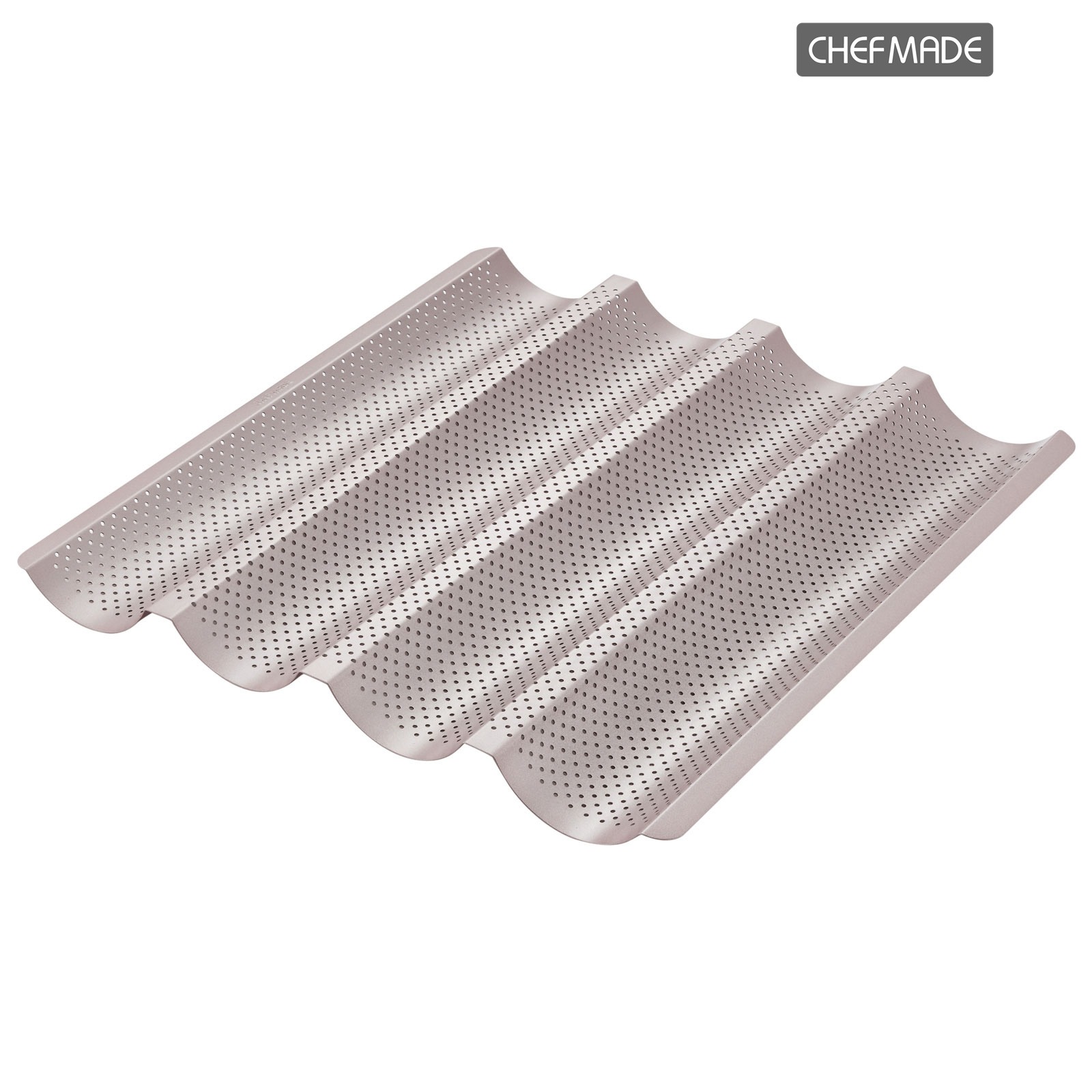 Get CHEFMADE Baguette Pan, 15-Inch 4 Wave Loaves Ultra-Ventilate French ...