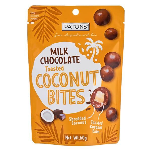 Get PATONS Milk Chocolate Toasted Coconut Bites 60g 1 pack Delivered ...