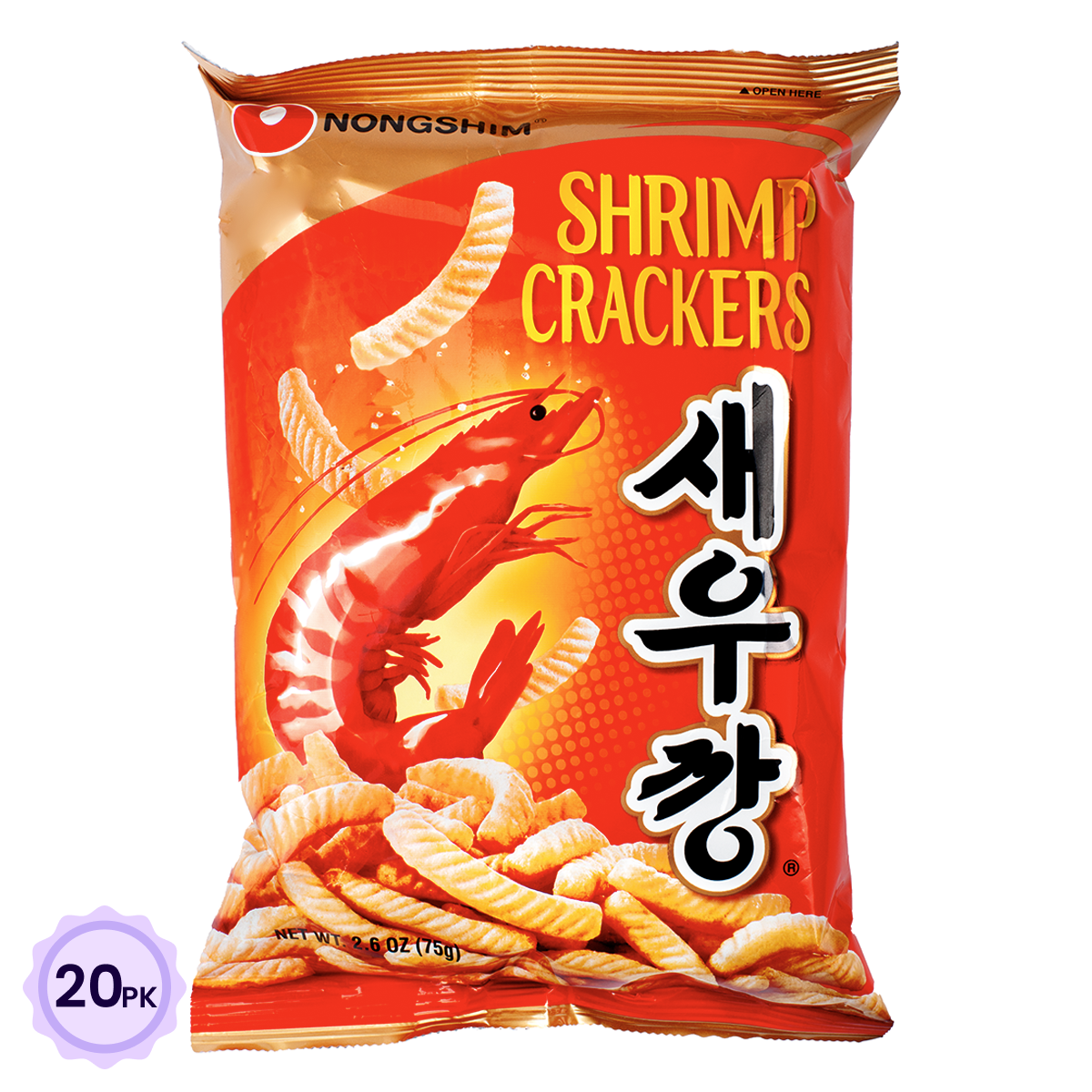 Get [Pack of 20] Nongshim Korean Shrimp Crackers 75 g Delivered | Weee ...