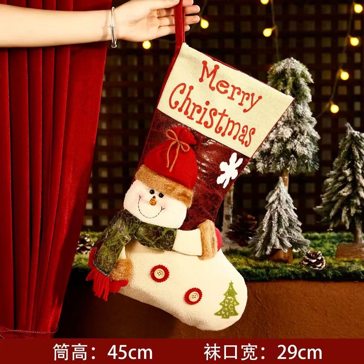 Get snowman Christmas Stocking Decoration Bag 1 each Delivered | Weee ...