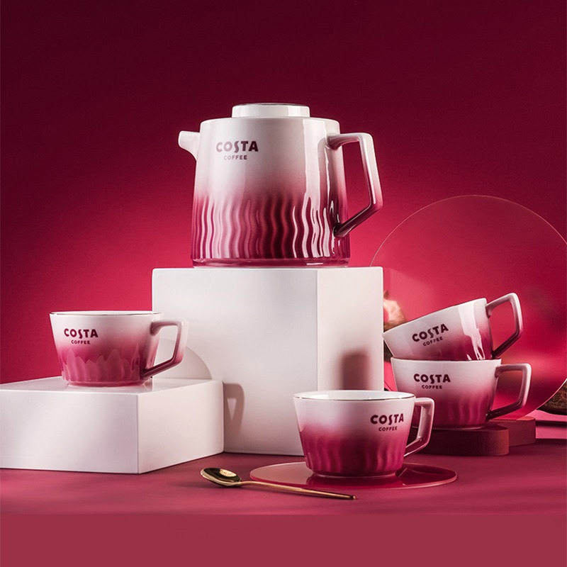 Get COSTA Ceramic flower tea set, one pot and four cups Delivered ...