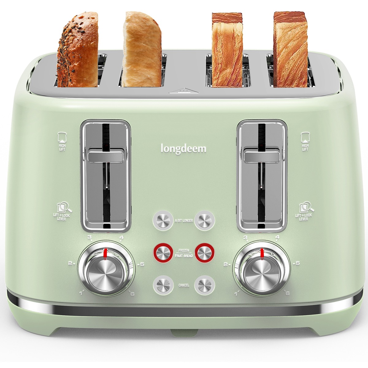 Get 4 Slice Toaster, 6 Browning Levels, Green Delivered | Weee! Asian ...