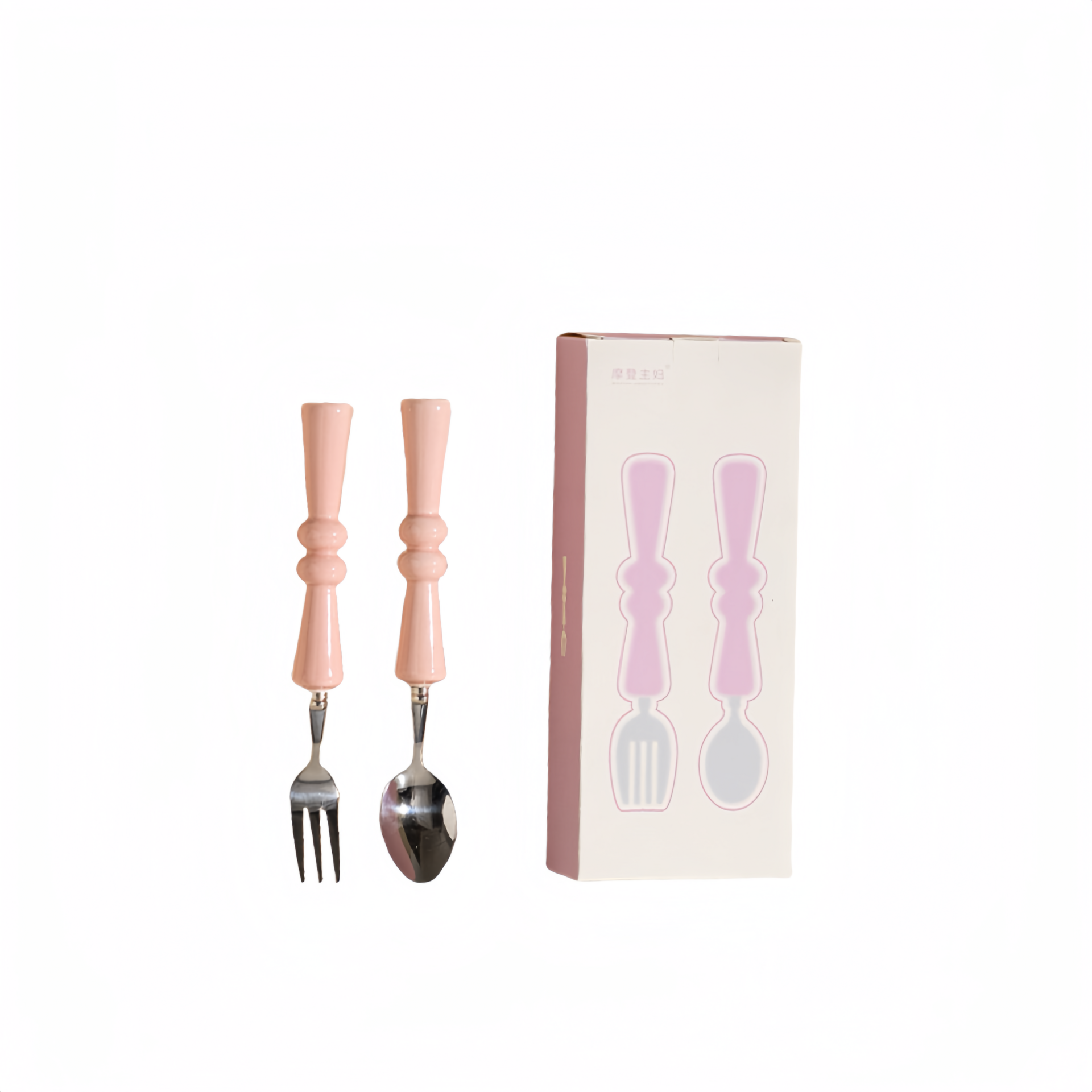 Get MDZF Mellow Pink Stainless Steel Spoon and Fork Exquisite Gift Box ...