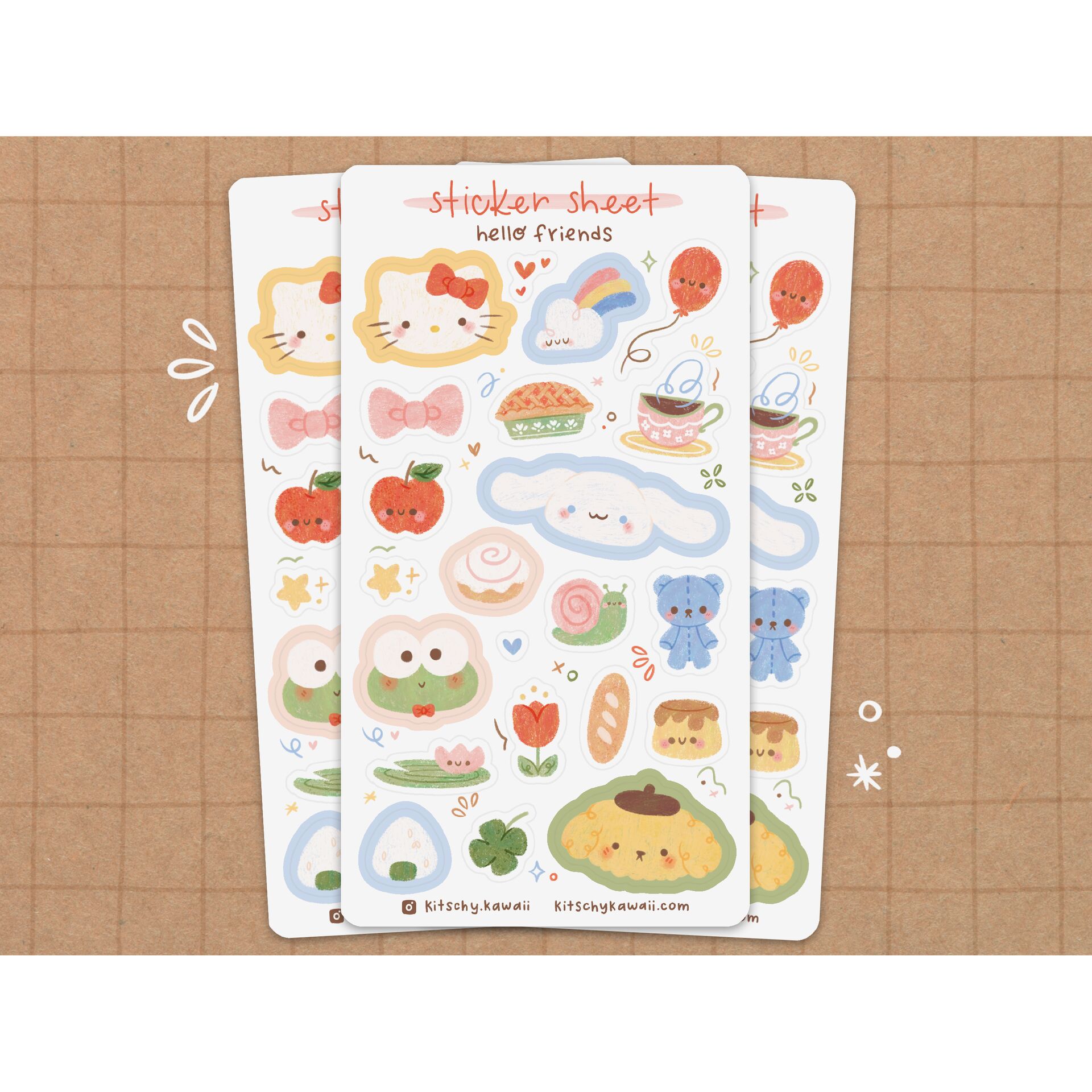 Hello Friends Vinyl Sticker Sheet - Weee!