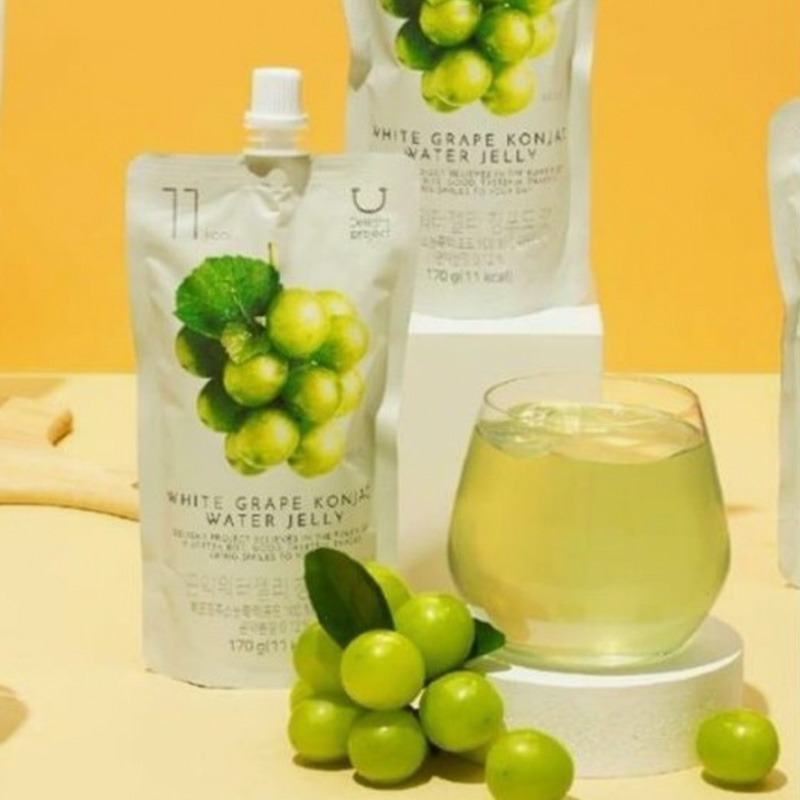【韩国直邮】Oliveyoung 低卡11kcal青葡萄味魔芋果冻健康饱腹感强170g/包 - Weee!