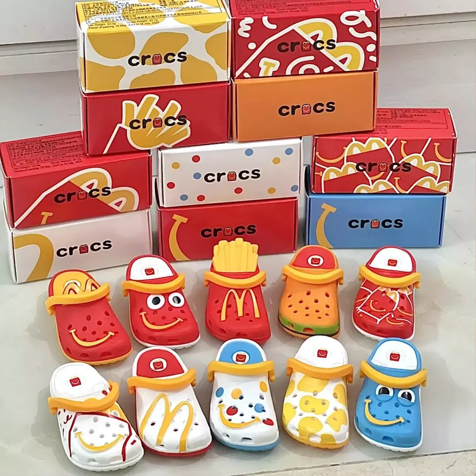 Get 10 PCS Cute 2024 McDonald's Mini Crocs Keychain Happy Meal Toys Completed Set Delivered ...