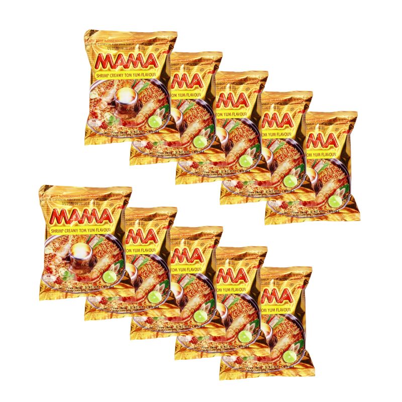 Mama Instant Noodle, Creamy Tom Yum Spicy Flavor pack of 10 - Weee!