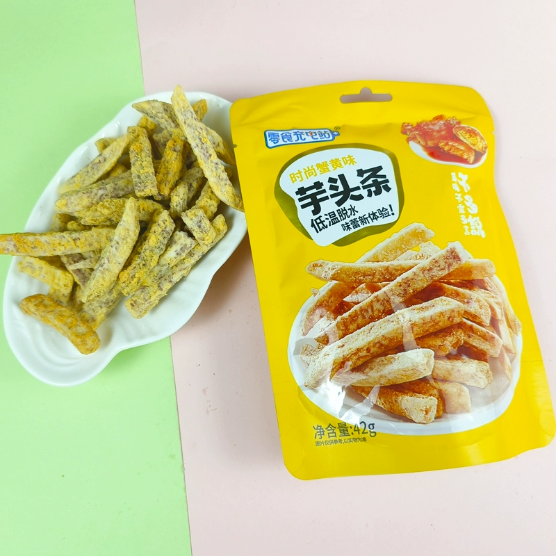 Get Original cut taro noodles low temperature dehydrated taro strips bag non-fried crab roe ...
