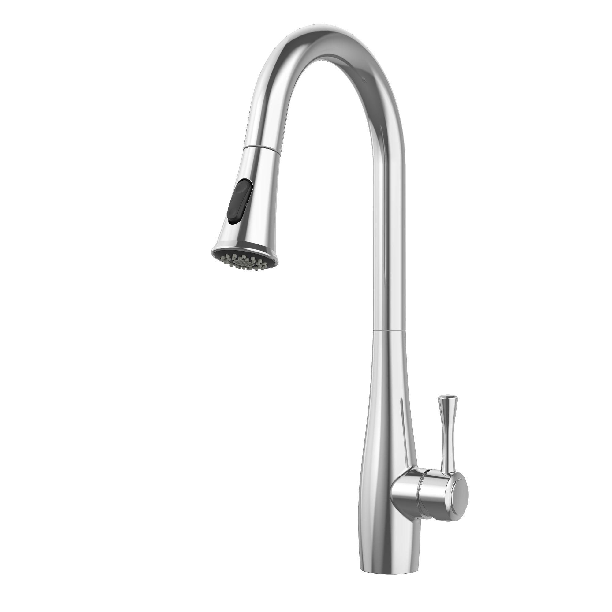 Single-Handle Pull-Down Sprayer Kitchen Faucet with Dual Function in ...
