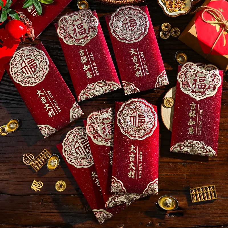 Get New Year's Eve red envelope bag snake young luxury glitter cover Li ...