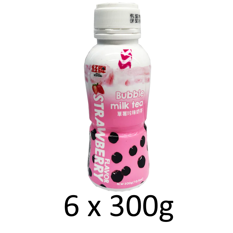 RICO Bubble Milk Tea Drink Strawberry 300g pack of 6 - Weee!