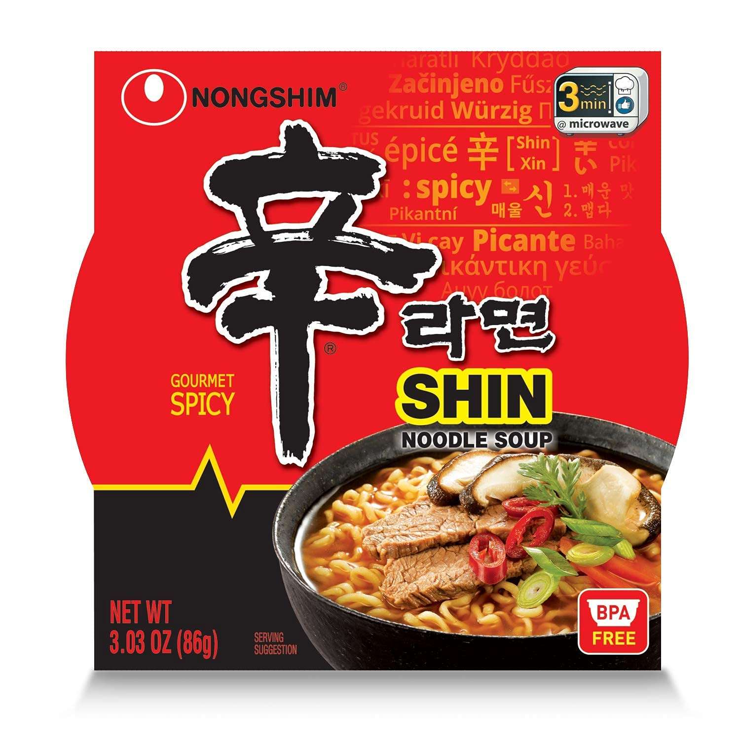 Get NONG SHIM Shin Ramen Bowl 86g (Pack of 12) Delivered | Weee! Asian ...