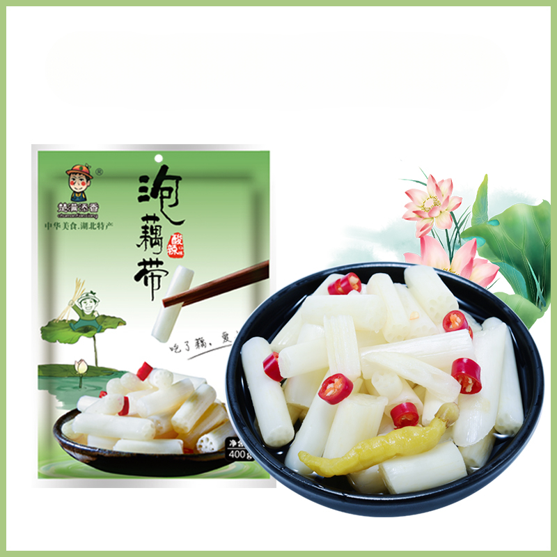 Get Chuman add sweet sour and spicy lotus root with Hubei special Honghu 400g*1 bag Delivered ...
