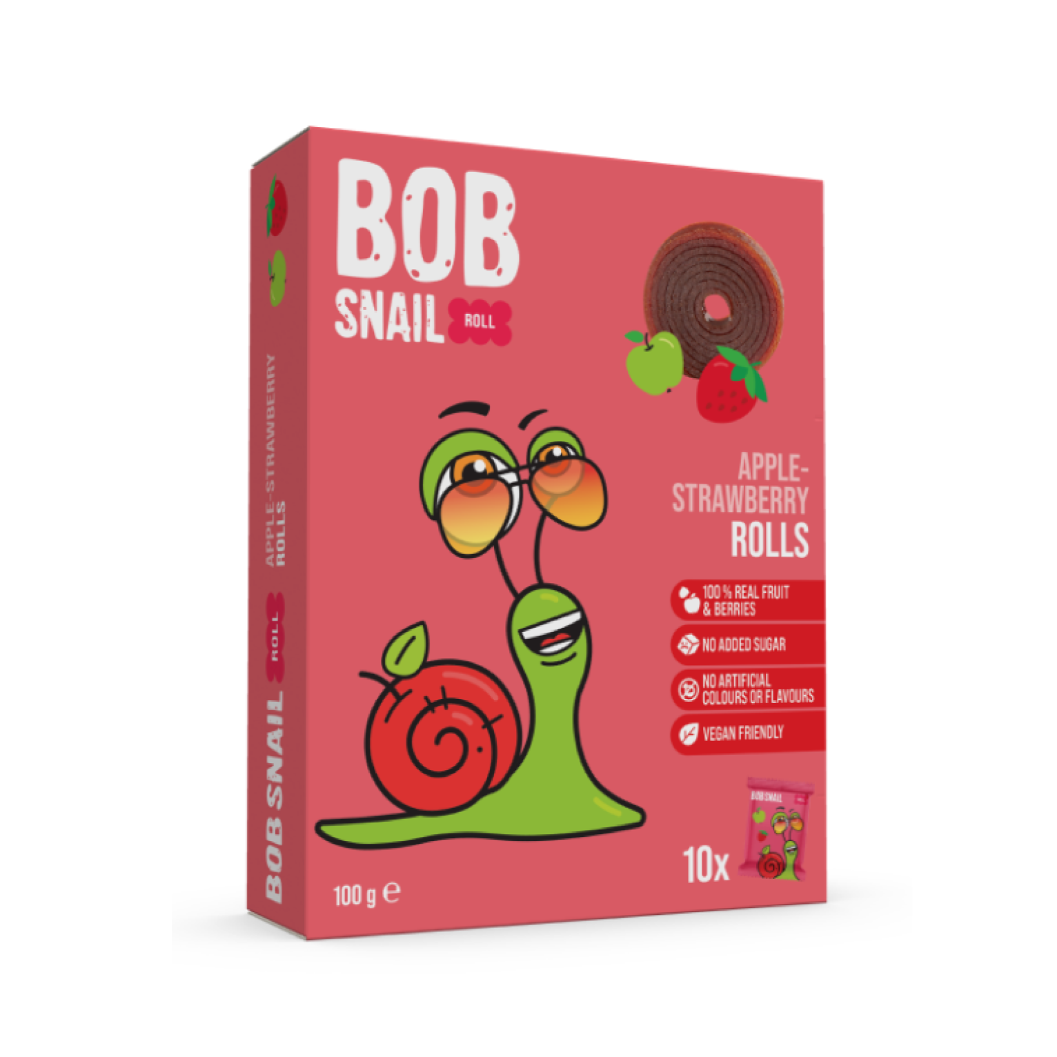 Get Bob Snail Fruit Rolls Apple Strawberry Box of 5x100g (European ...