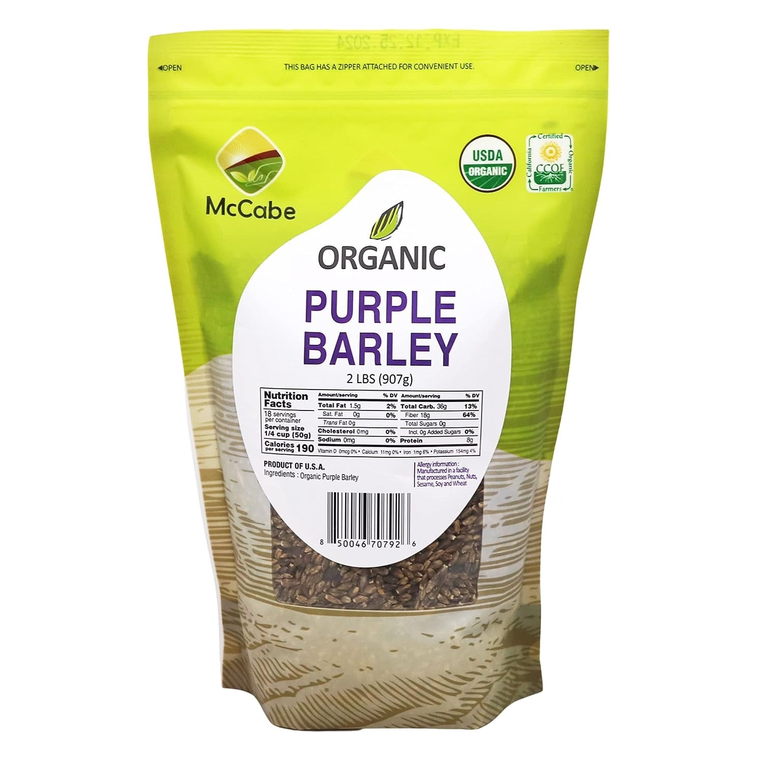 Get McCabe Organic Purple Barley, 2 Pound, USDA Certified Organic, CCOF ...