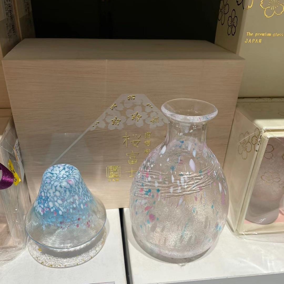 Get Japanese Cherry Blossom Mount Fuji Sake Cup Set Delivered | Weee ...