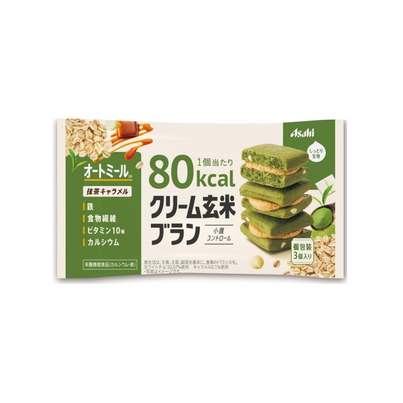 Get Asahi Group Foods Cream Brown Rice Bran 80kcal Matcha Caramel 54g ...
