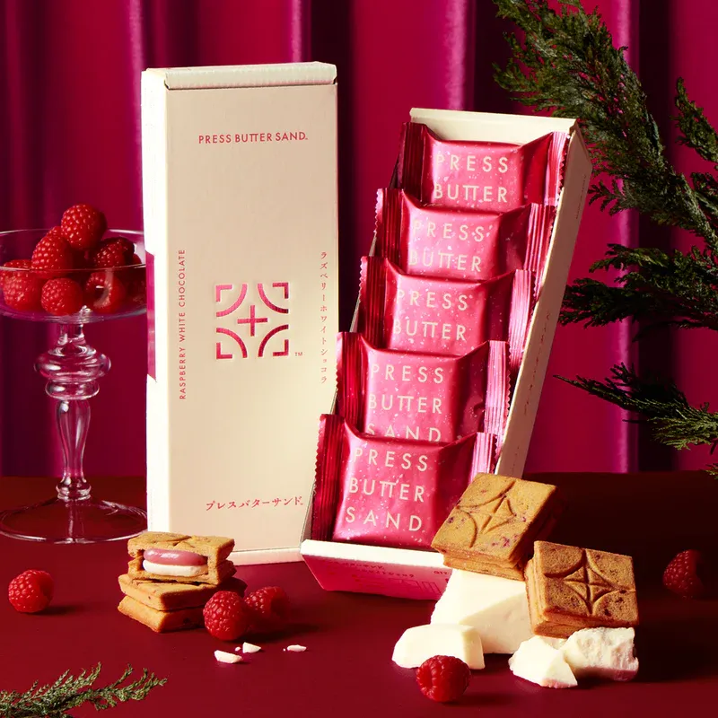 Japan Tokyo Station PRESS BUTTER SAND Raspberry white chocolate ...