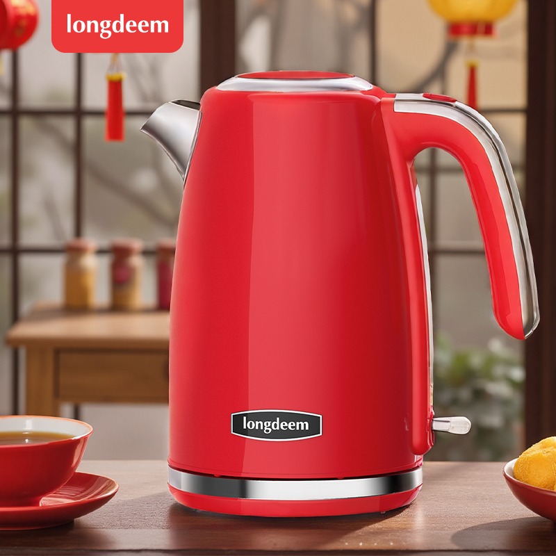 1.7L Stainless Steel Electric Kettle, Retro Red - Weee!