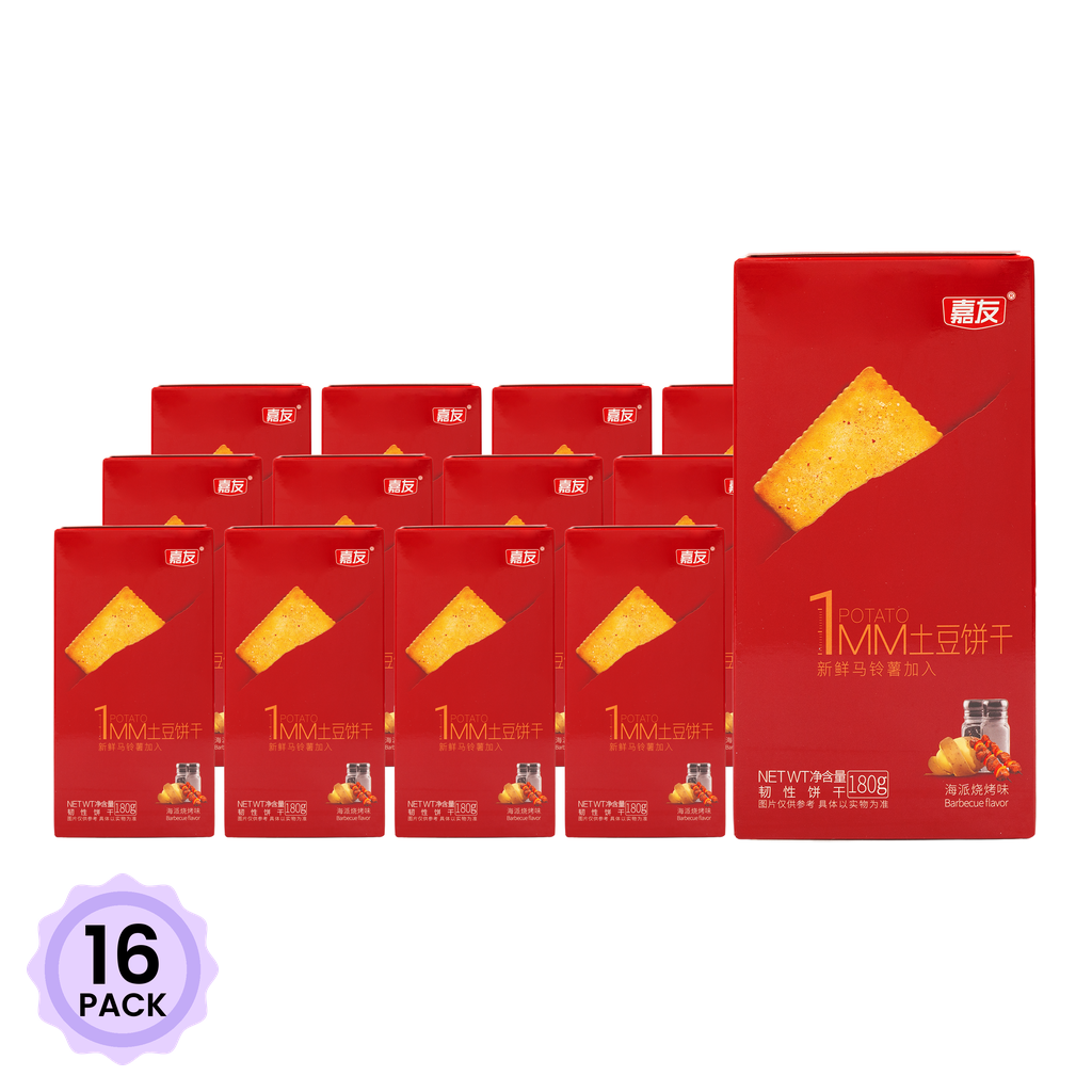 Get Jayoo 1MM Potato Crackers, BBQ Flavor 180 g*16 pack Delivered ...