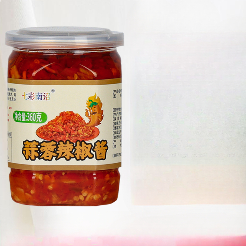 七彩南诏 蒜蓉辣椒酱香辣胖东来 360g*1瓶装 - Weee!