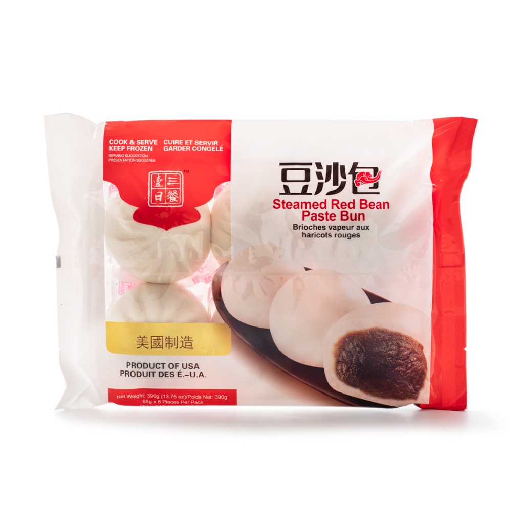 Get Three Meals a Day Red Bean Pasted Bun, Frozen Delivered | Weee ...