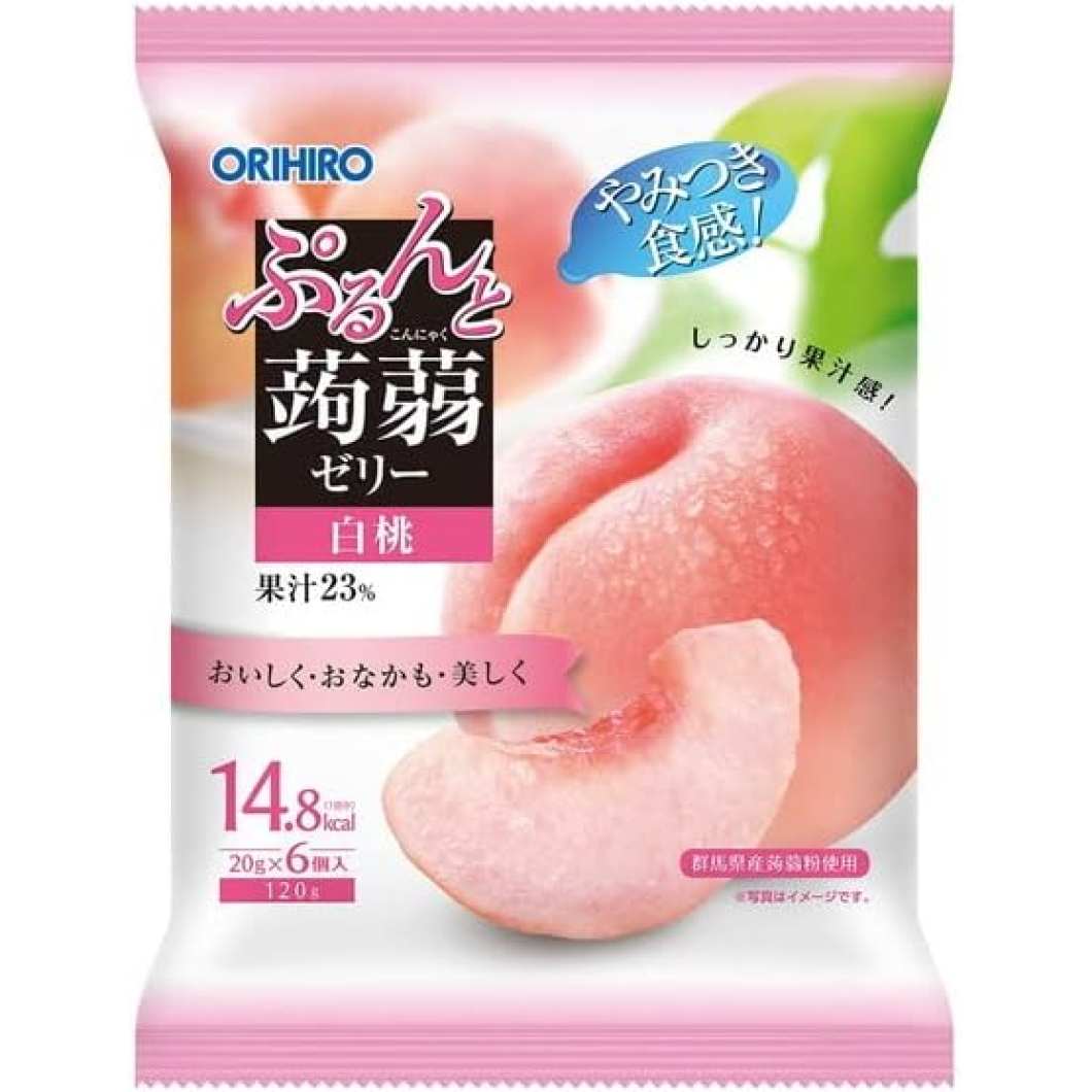 Get ORIHIRO Konjac jelly pouch white peach 120g (20g x 6 pieces ...