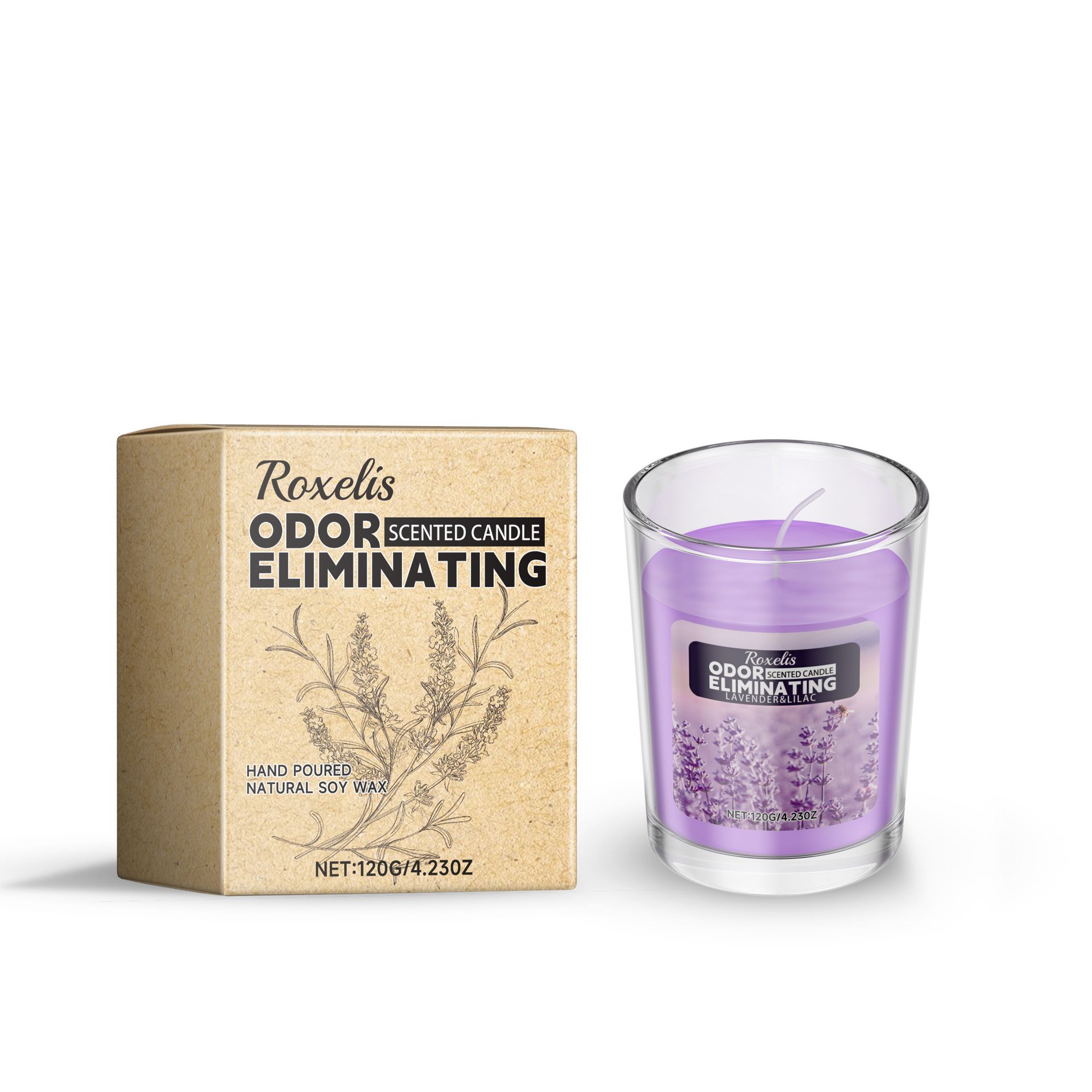 Get Roxelis Lavender Scented Candle 120g*1 box Delivered | Weee! Asian ...
