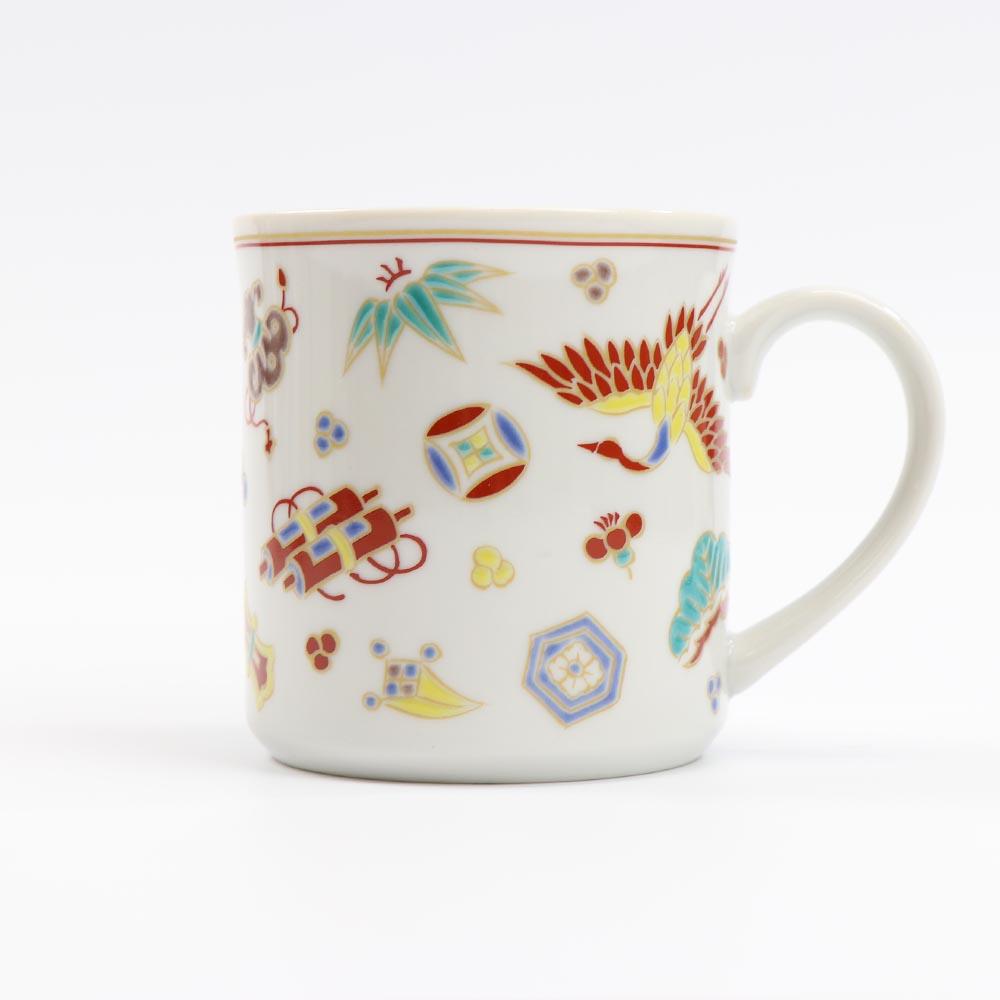 手工制作的九谷烧马克杯（宝，3.07英寸 x 3.22英寸）日本制造 - Weee!