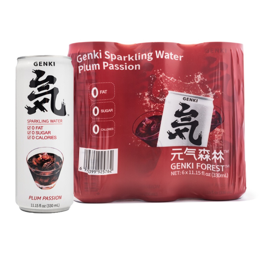 Get Genki Forest Sparkling Water, Plum Passion Flavor, 330ml * 6 Cans Delivered | Weee! Asian Market