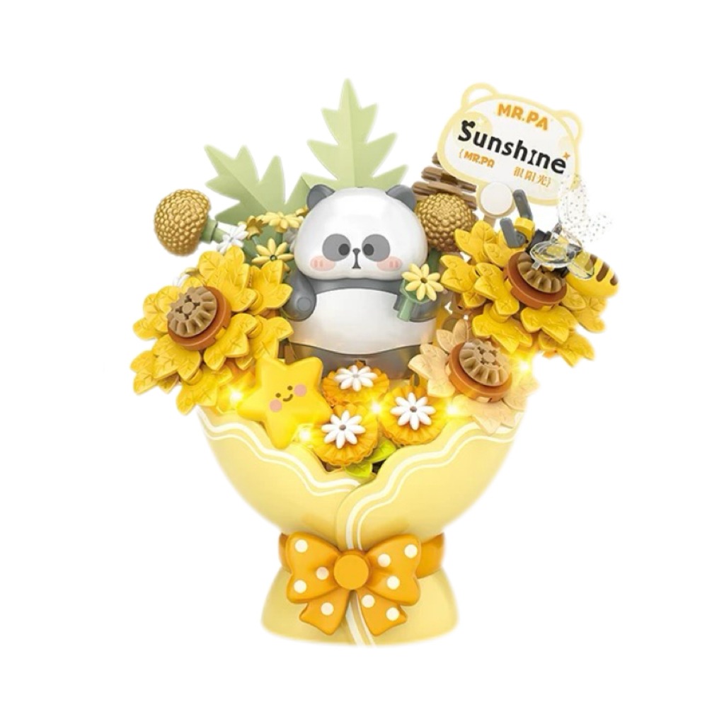 Get Lamplight Version Panda Bouquet model toy -Yellow Delivered | Weee ...