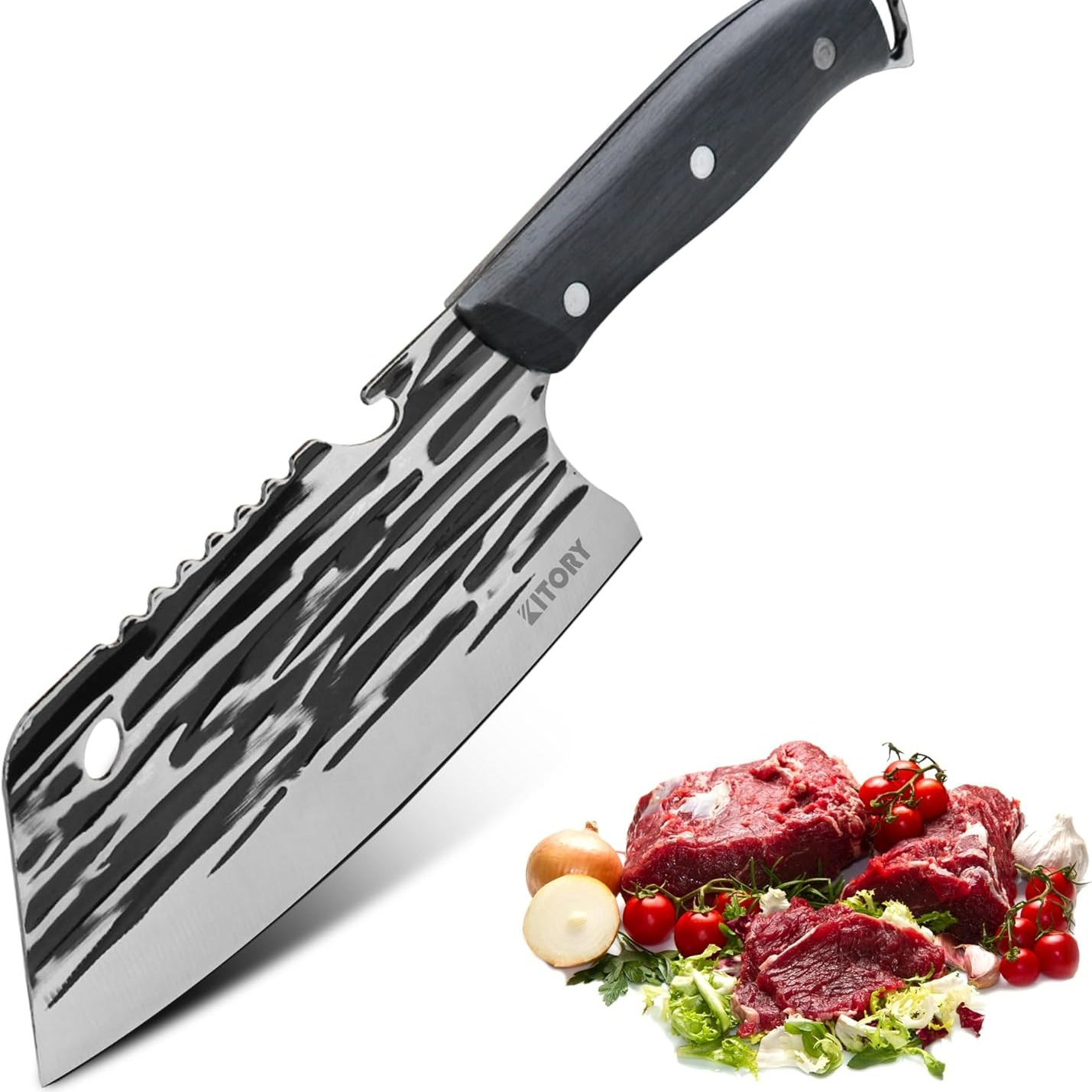 Get Cleaver Knife 7'' Chinese Knife with hanging hole, High Carbon ...