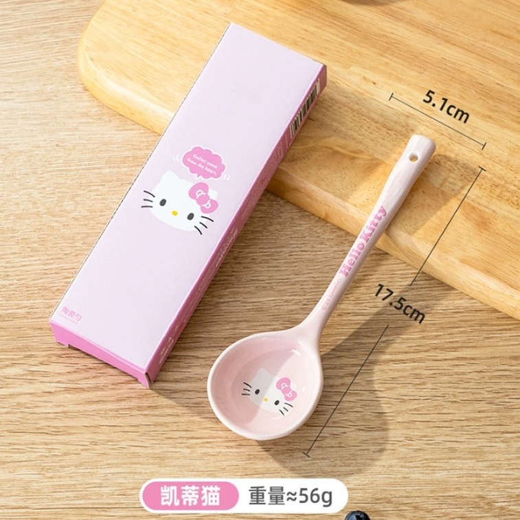 Get Sanrio Ceramic Soup Spoon Cute Cartoon Home Use Spoon-Hello Kitty ...