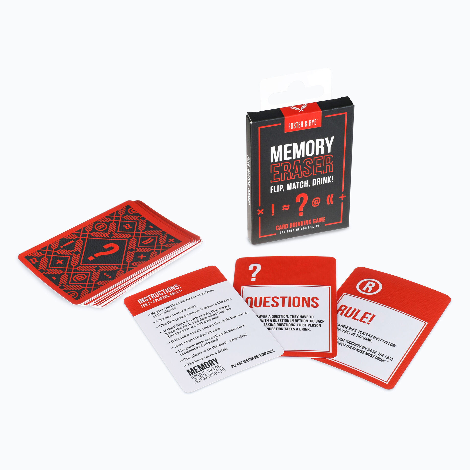 Get Foster & Rye Memory Eraser - Card Matching Adult Drinking Games for ...