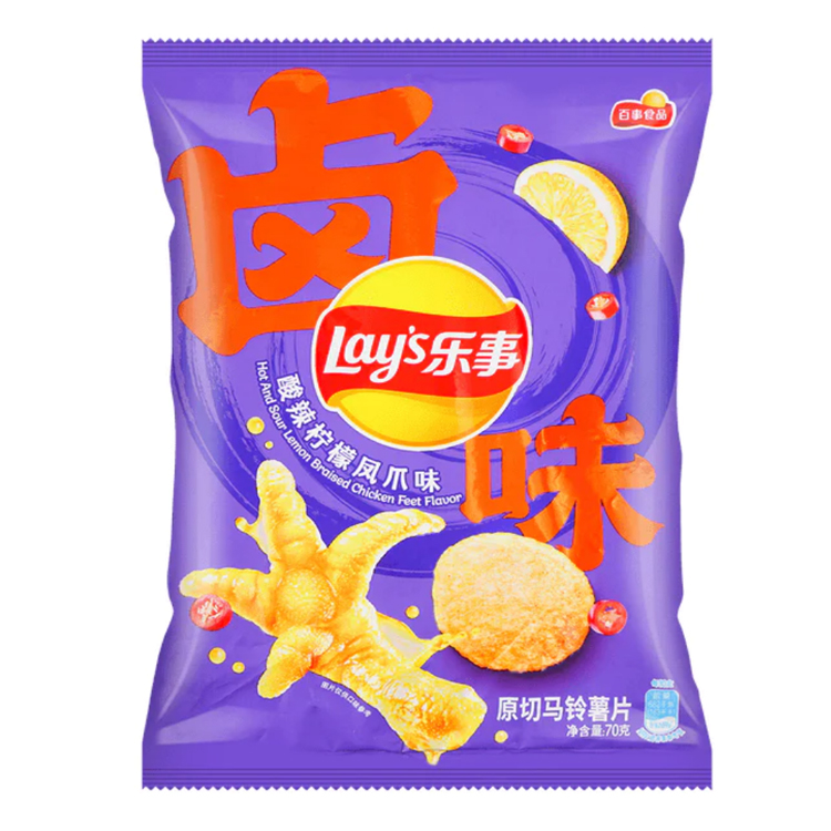 Get Lays Potato Chips (Hot & Sour Lemon Braised Chicken Feet Flavor ...