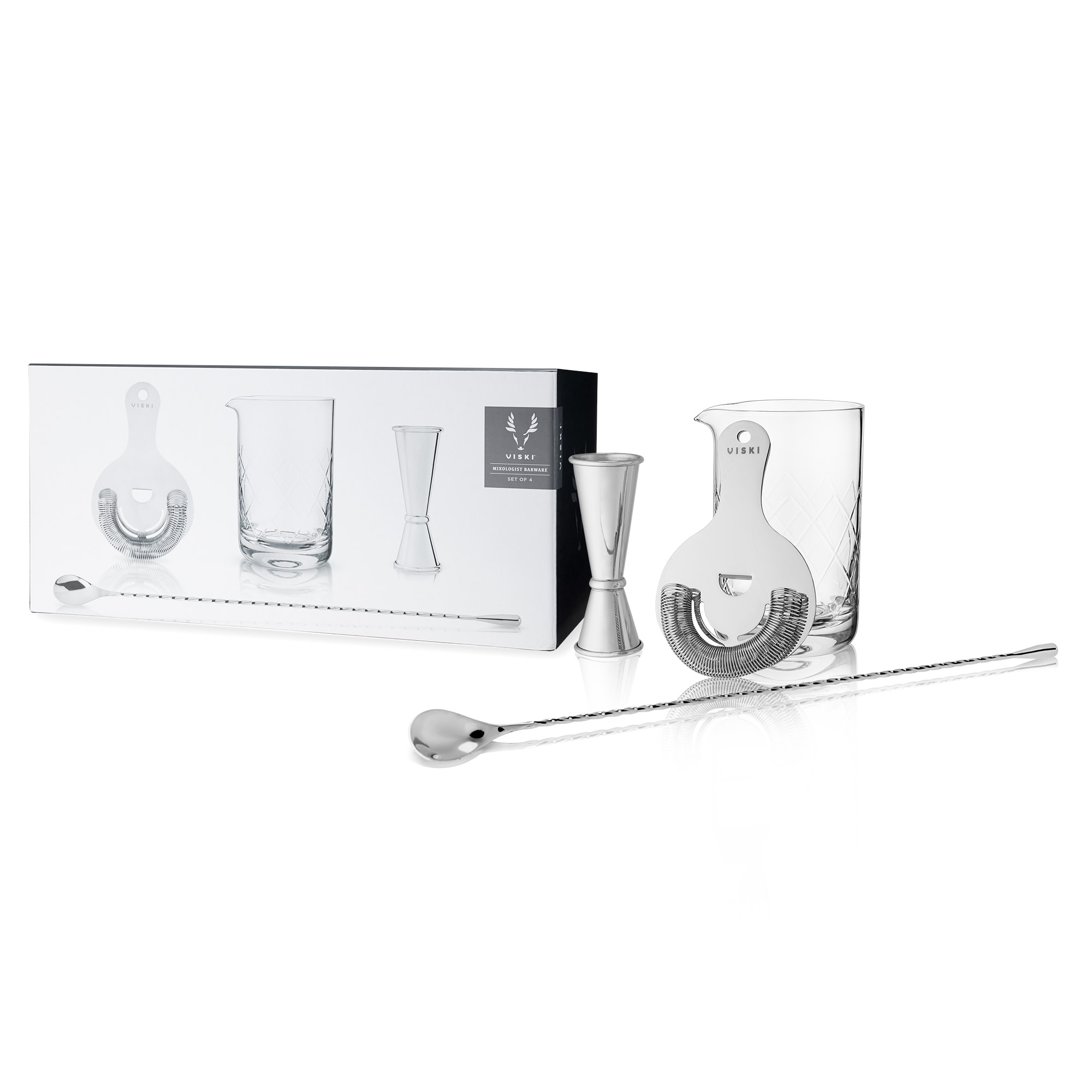 4-Piece Stainless Steel Mixologist Barware Set by Viski® - Weee!