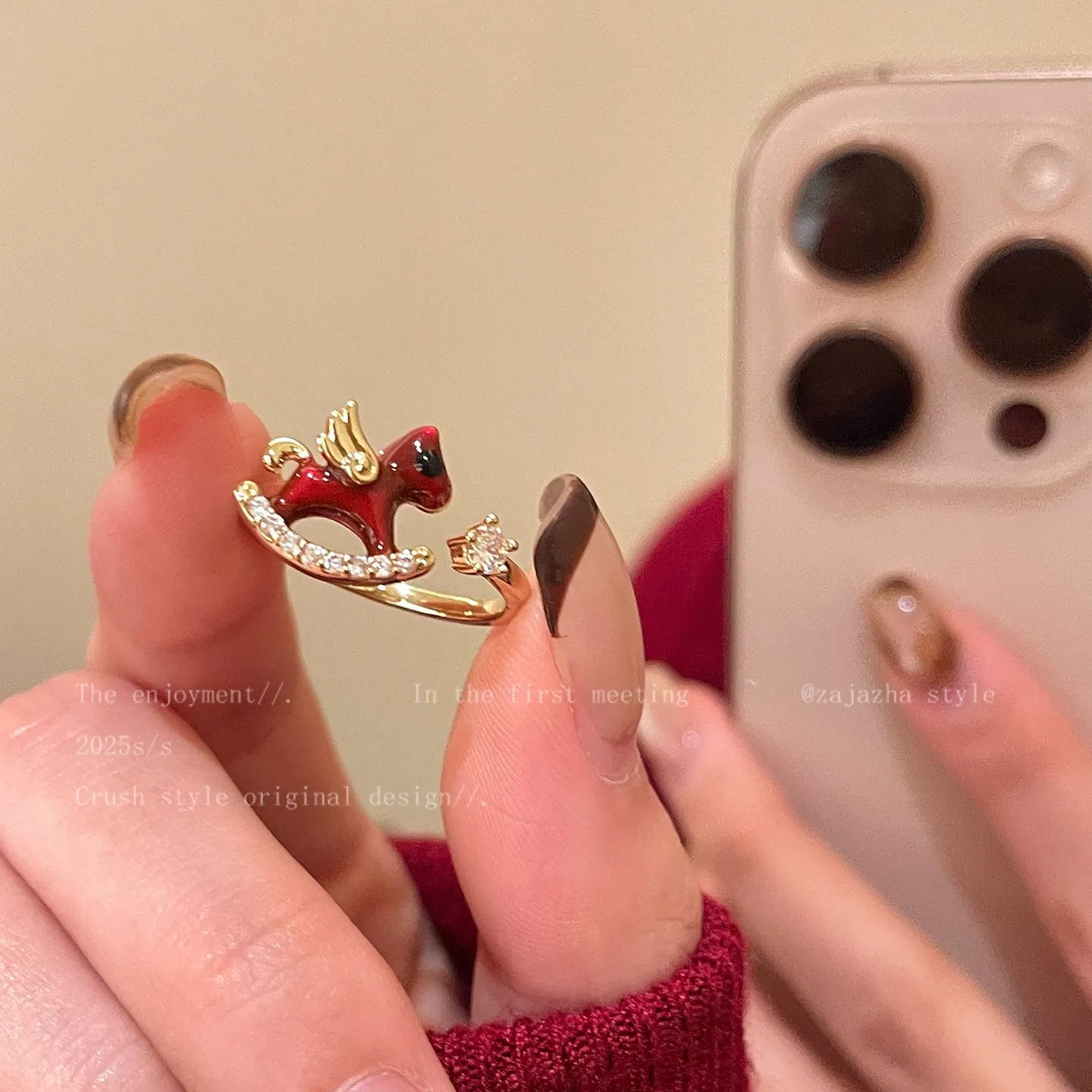 Get One red horse ring for the zodiac year 10 g Delivered | Weee! Asian ...
