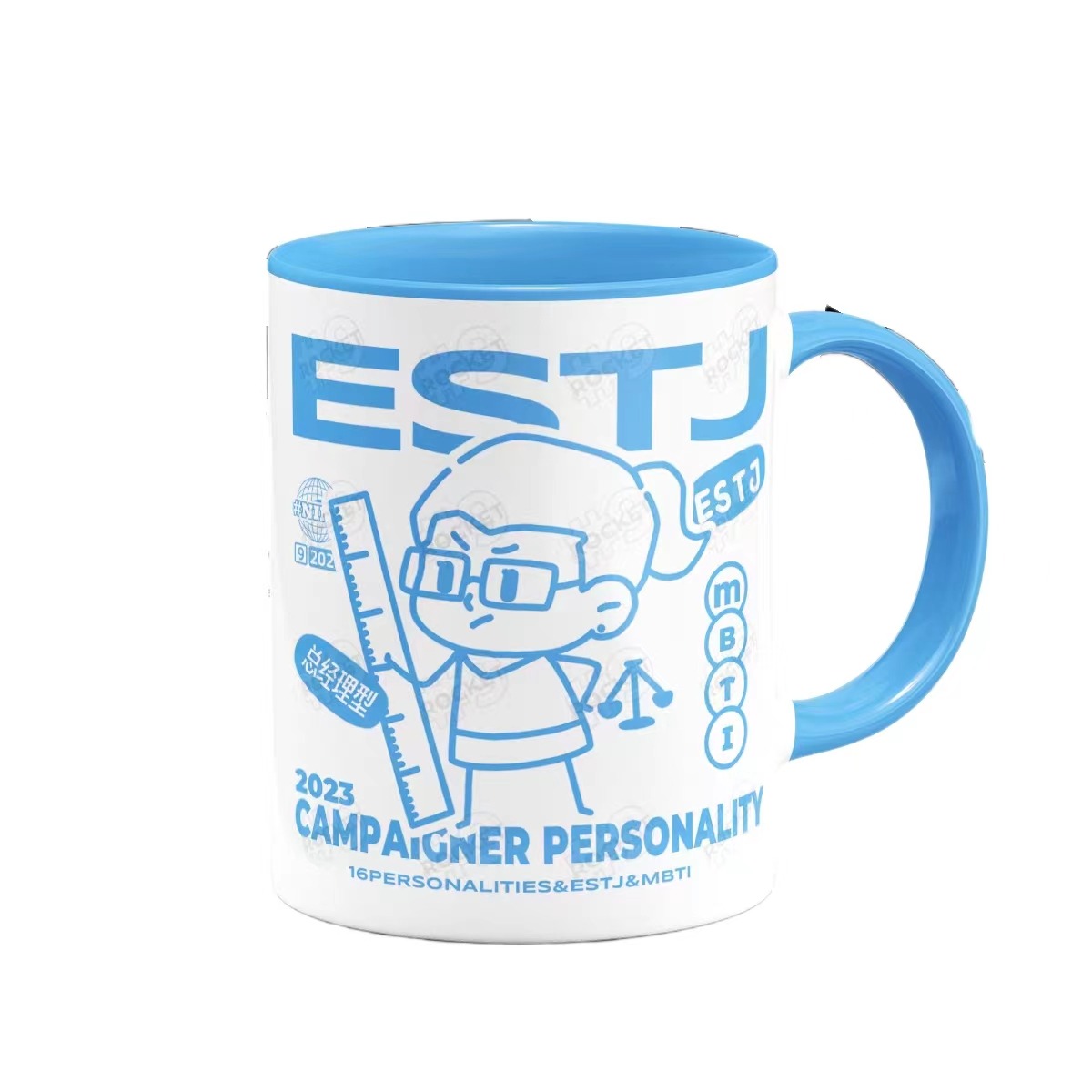 Get MBTI 16 Personality Series Ceramic Mug Colours Mug-350ML Blue ESTJ ...